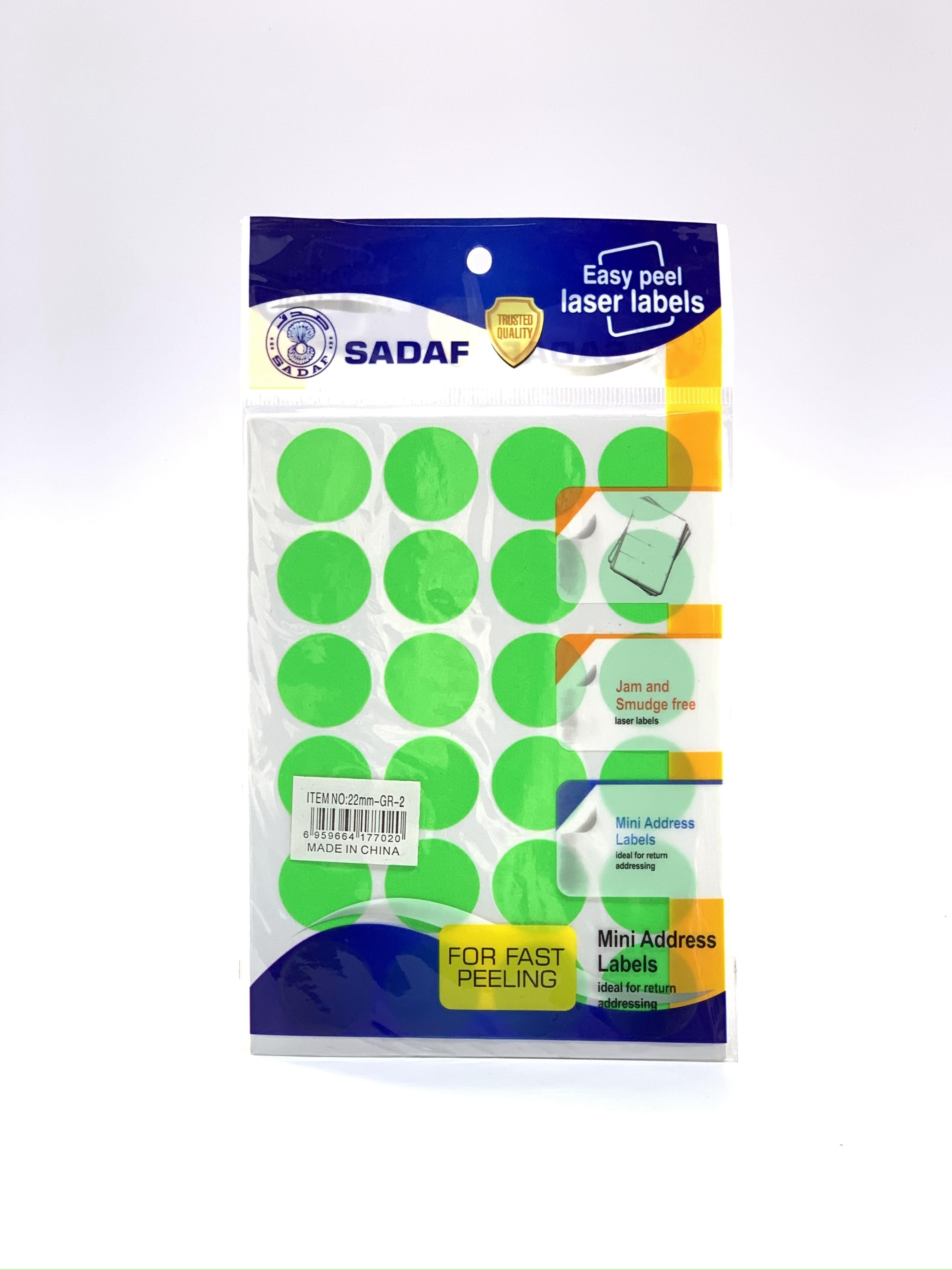 SADAF ROUND GREEN LABEL STICKER 1X10 SHEETS – AL NAHAR STATIONERY