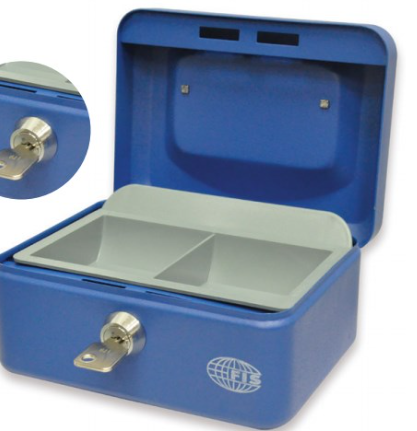 FIS CASH BOX WITH KEY LOCK BLUE – AL NAHAR STATIONERY