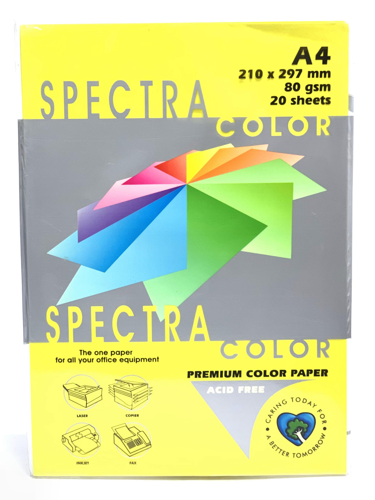 SPECTRA A4 COLOR PAPER 20 SHEETS 80 GSM YELLOW – AL NAHAR STATIONERY