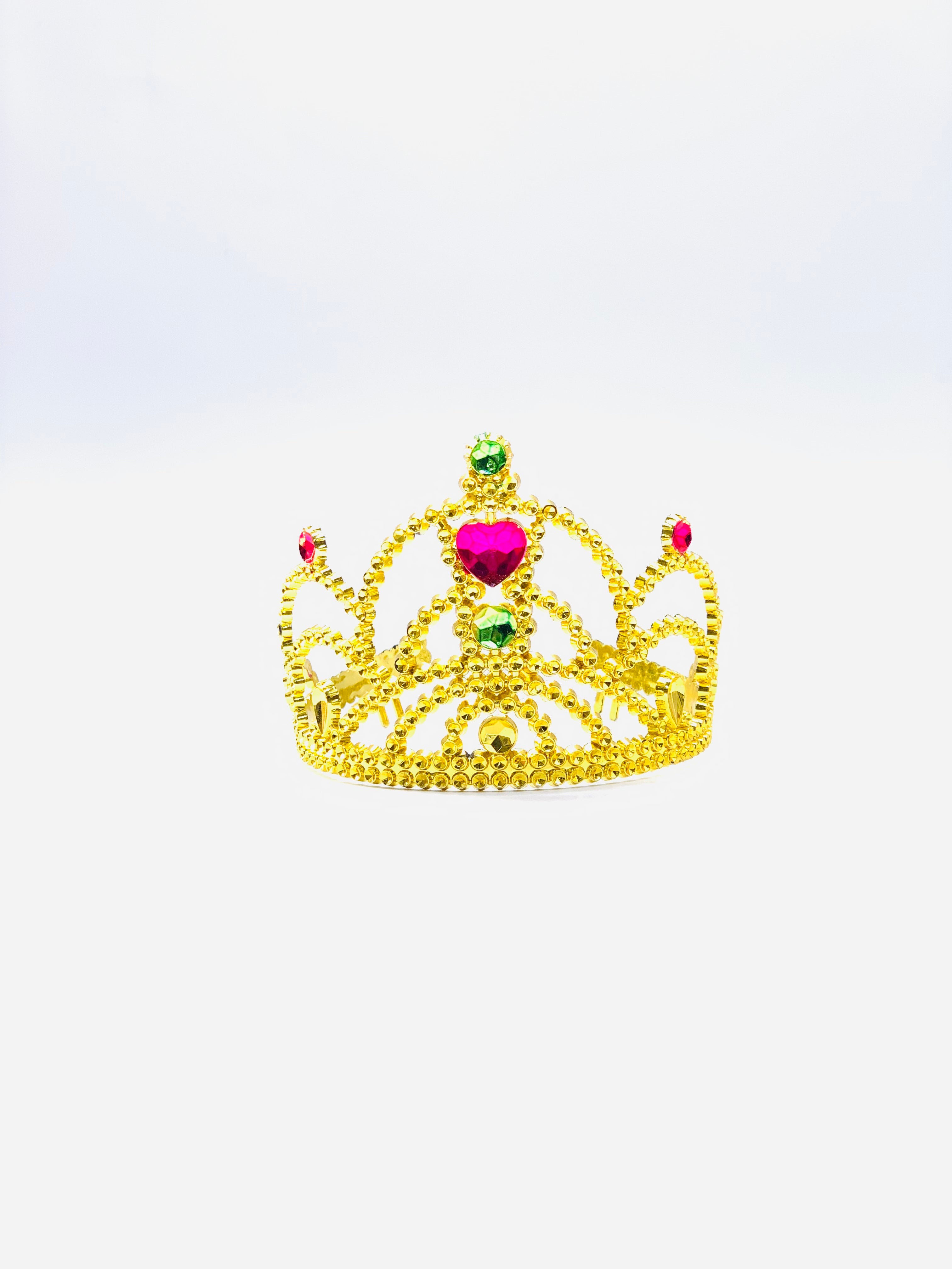 PLASTIC GOLDEN CROWN WITH HEART STONE – AL NAHAR STATIONERY