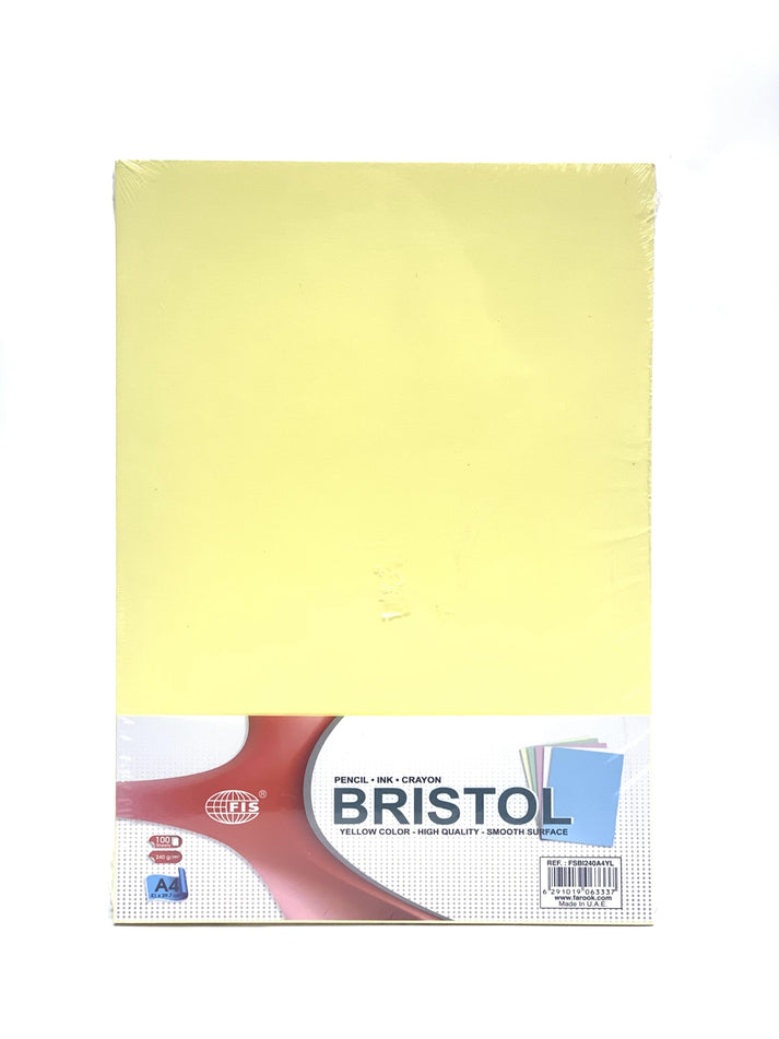 Fis Bristol Board 240 gsm A4 Size Yellow – AL NAHAR STATIONERY