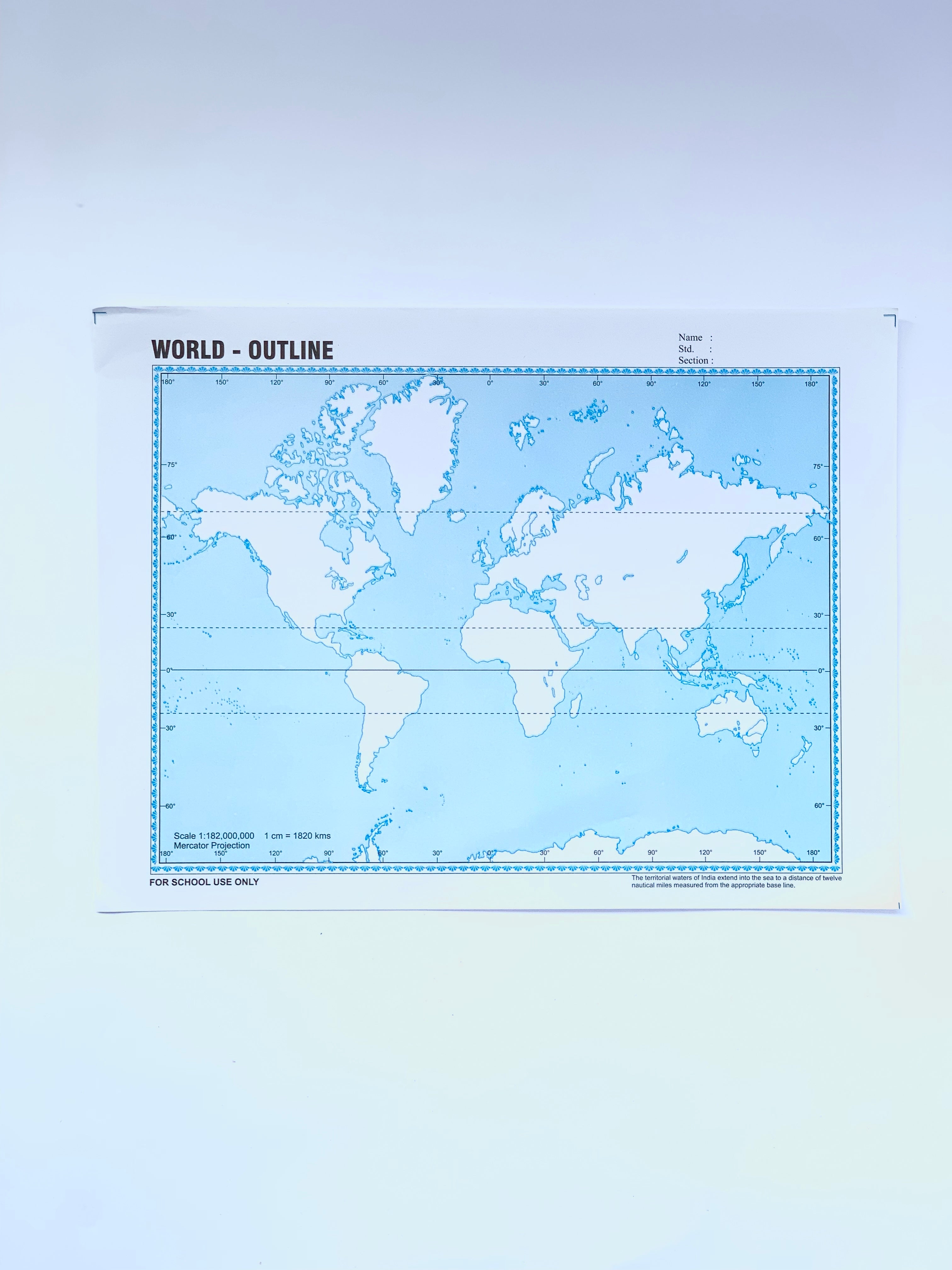 WORLD MAP SHEETS A4 – AL NAHAR STATIONERY