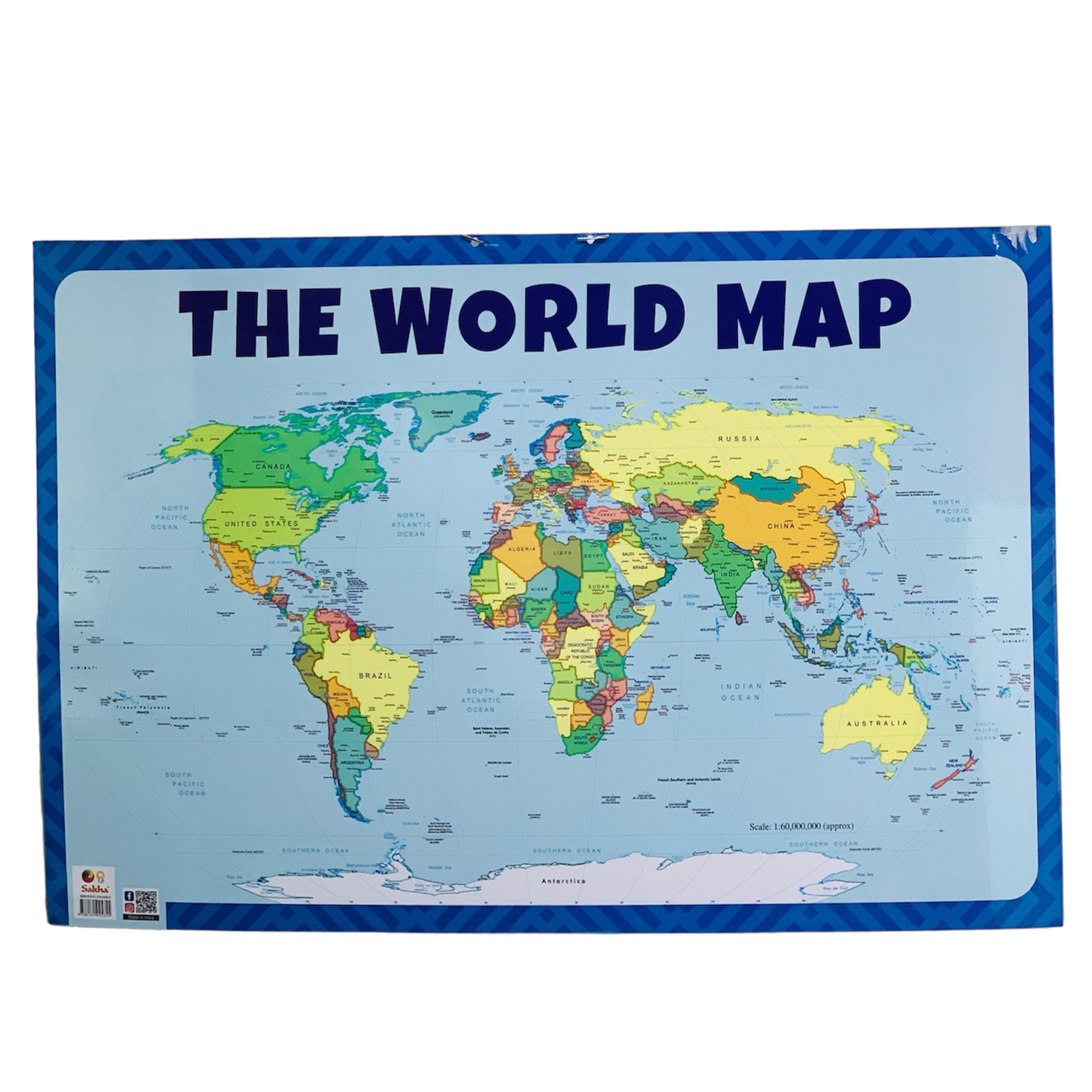 Illustrated World Wall Map SIZE 50X70 – AL NAHAR STATIONERY