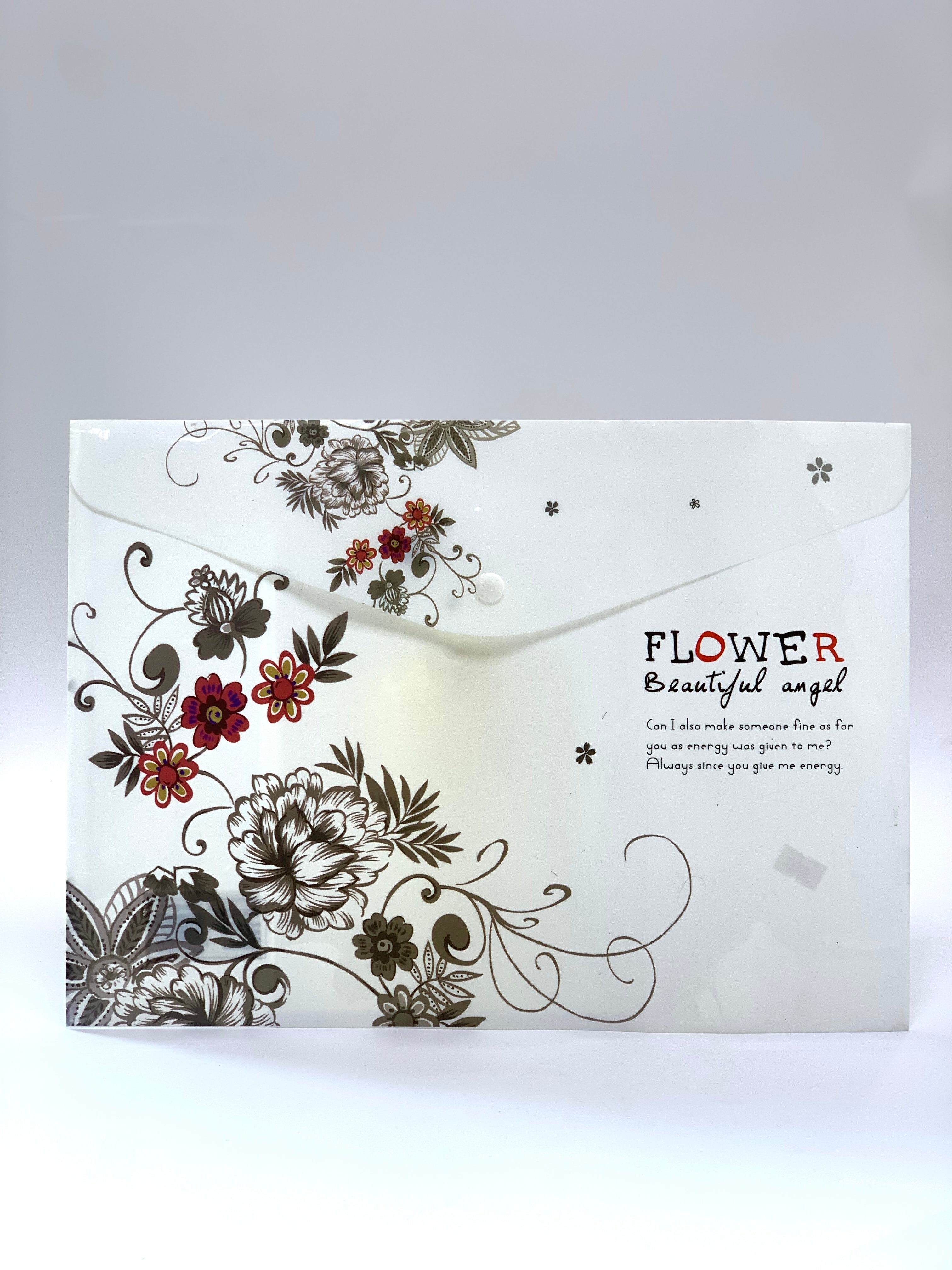 PLASTIC FILE ENVELOPE FLOWER DESIGN COVER – AL NAHAR STATIONERY