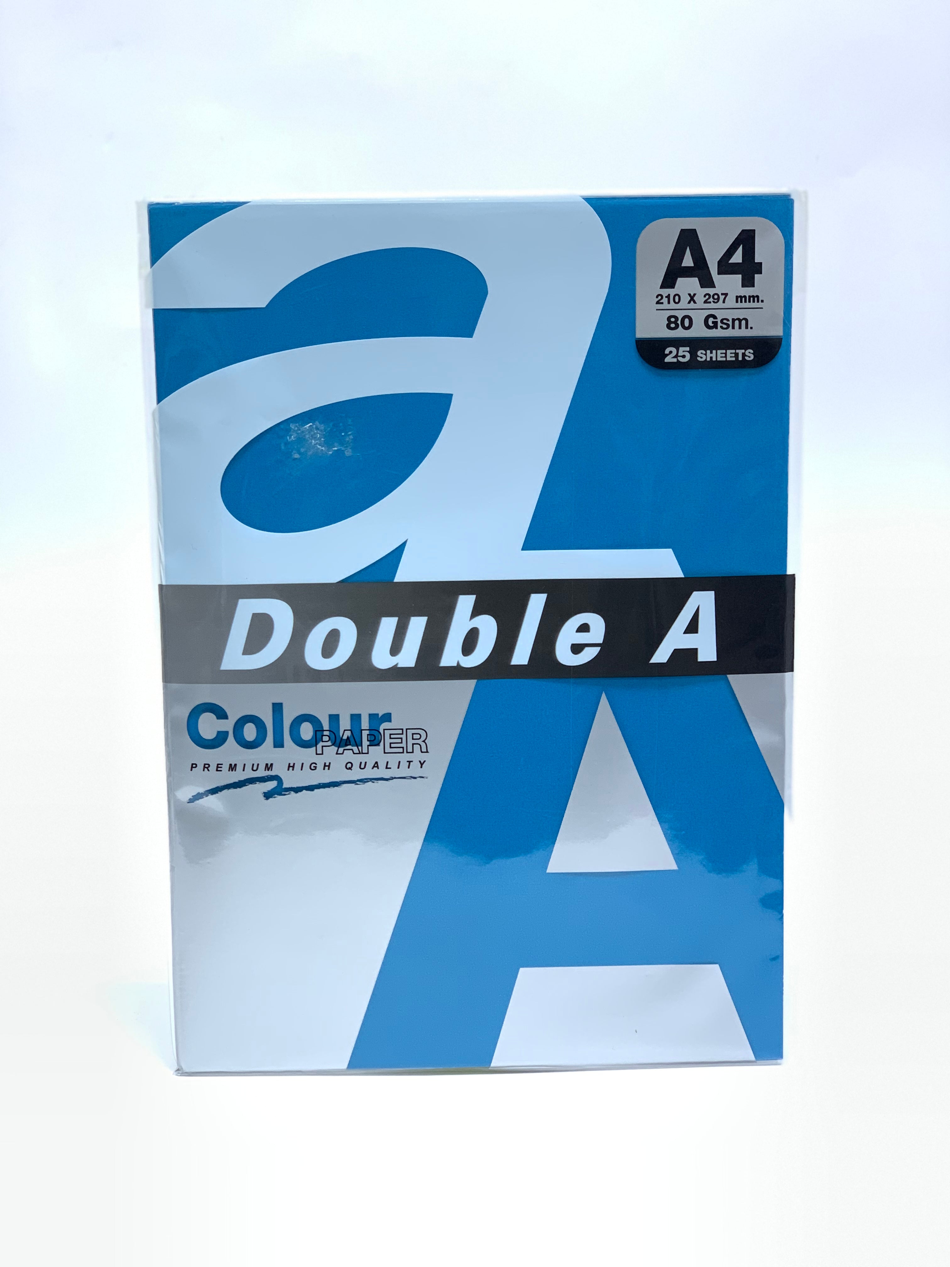 DOUBLE A COLOUR PAPER 80 GSM 25 SHEETS BLUE – AL NAHAR STATIONERY