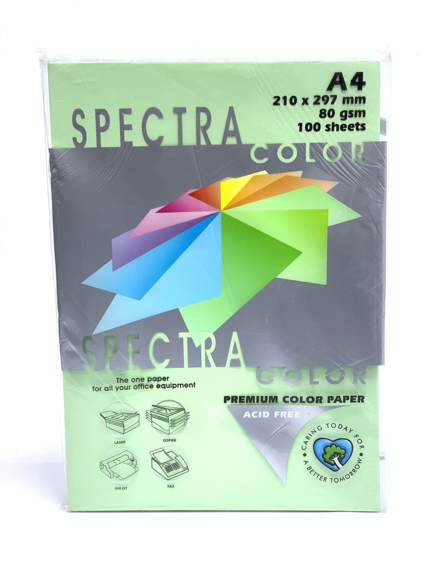 SPECTRA COLOR PAPER LIGHT GREEN 100 SHEETS 80 GSM – AL NAHAR STATIONERY