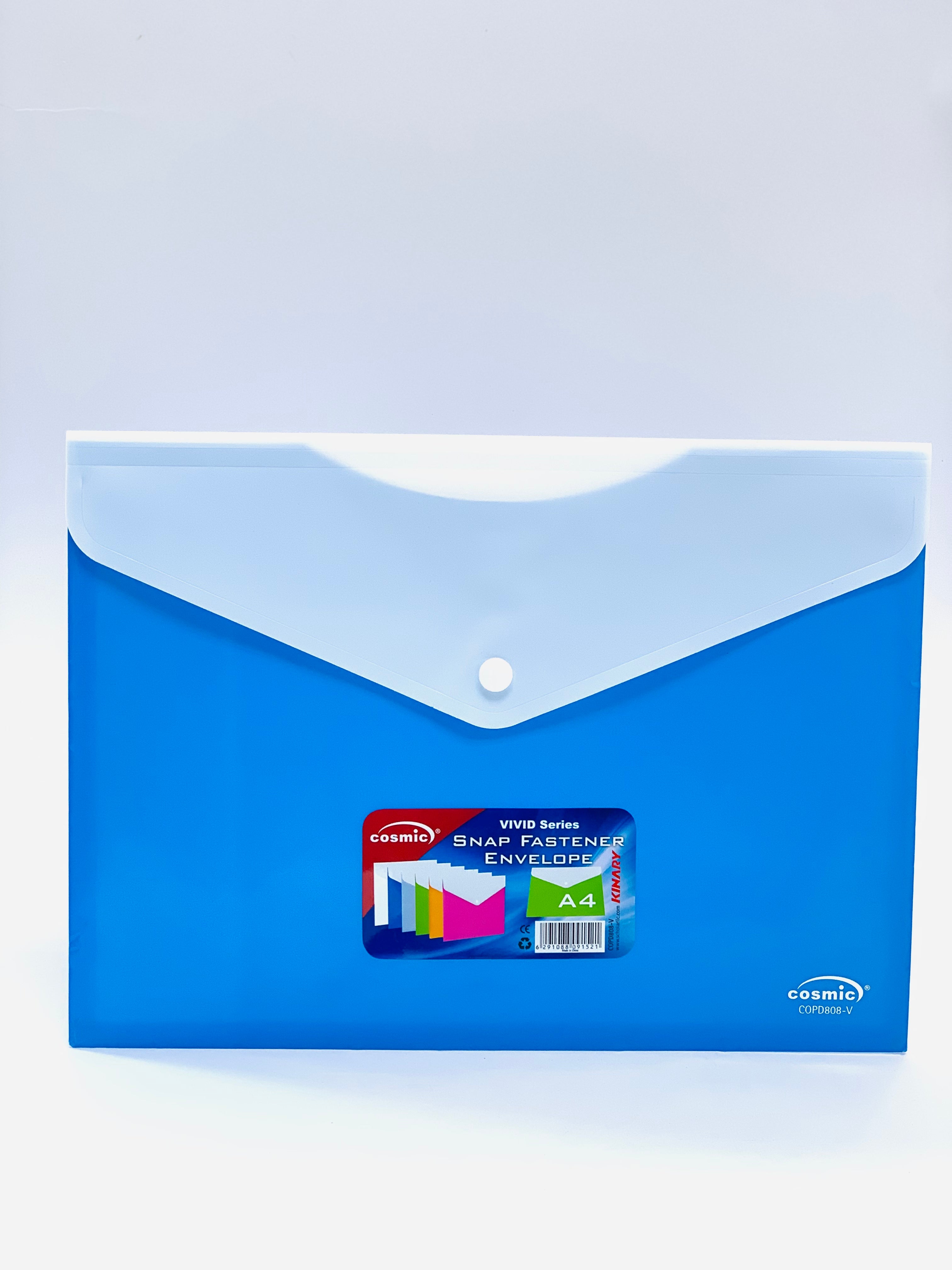 PALSTIC FILE ENVELOPE A4 SIZE BLUE COLOR – AL NAHAR STATIONERY
