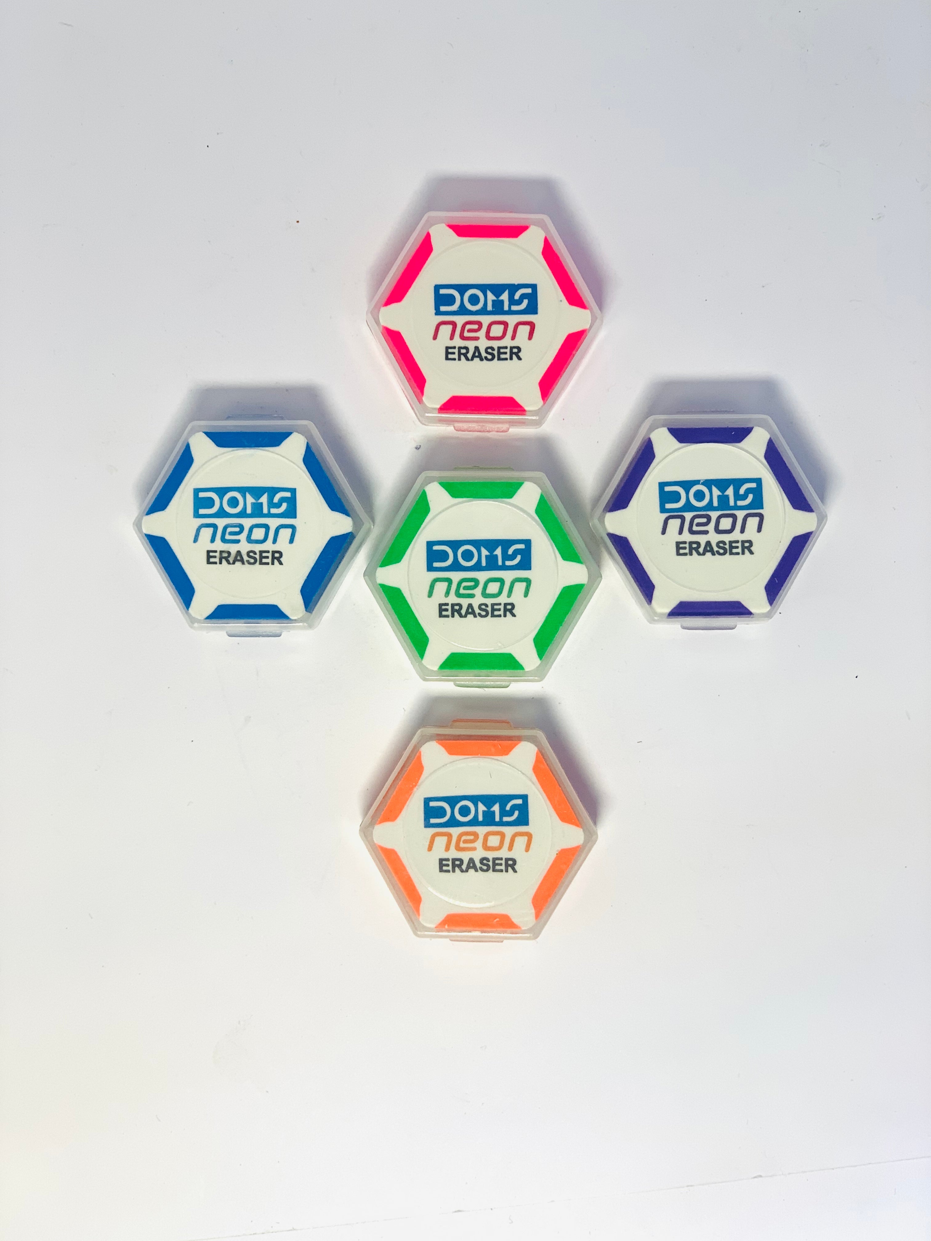 DOMS NEON ERASER WITH BOX – AL NAHAR STATIONERY