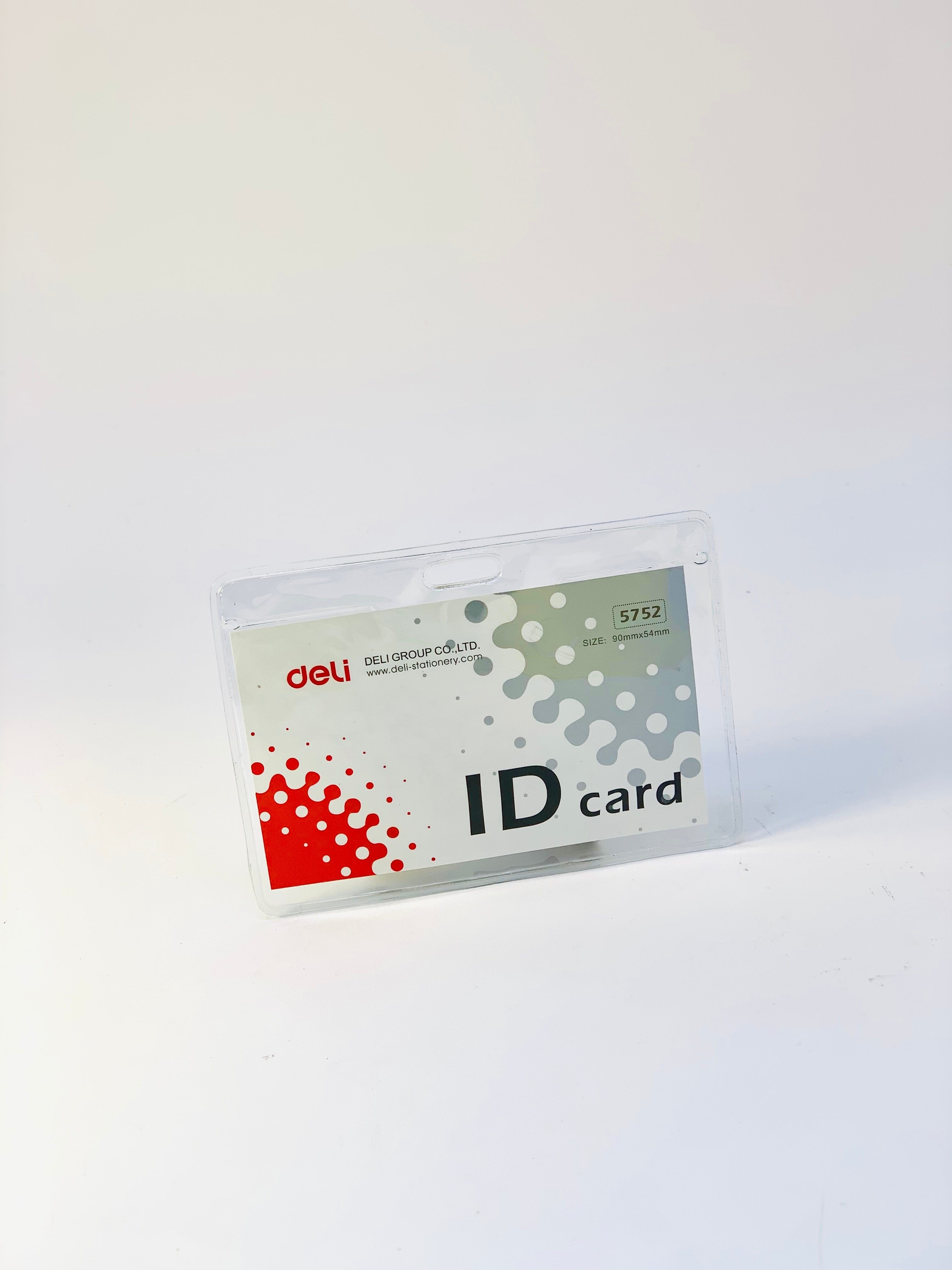 DELI CLEAR PLASTIC ID CARD HOLDER 90X54MM – AL NAHAR STATIONERY