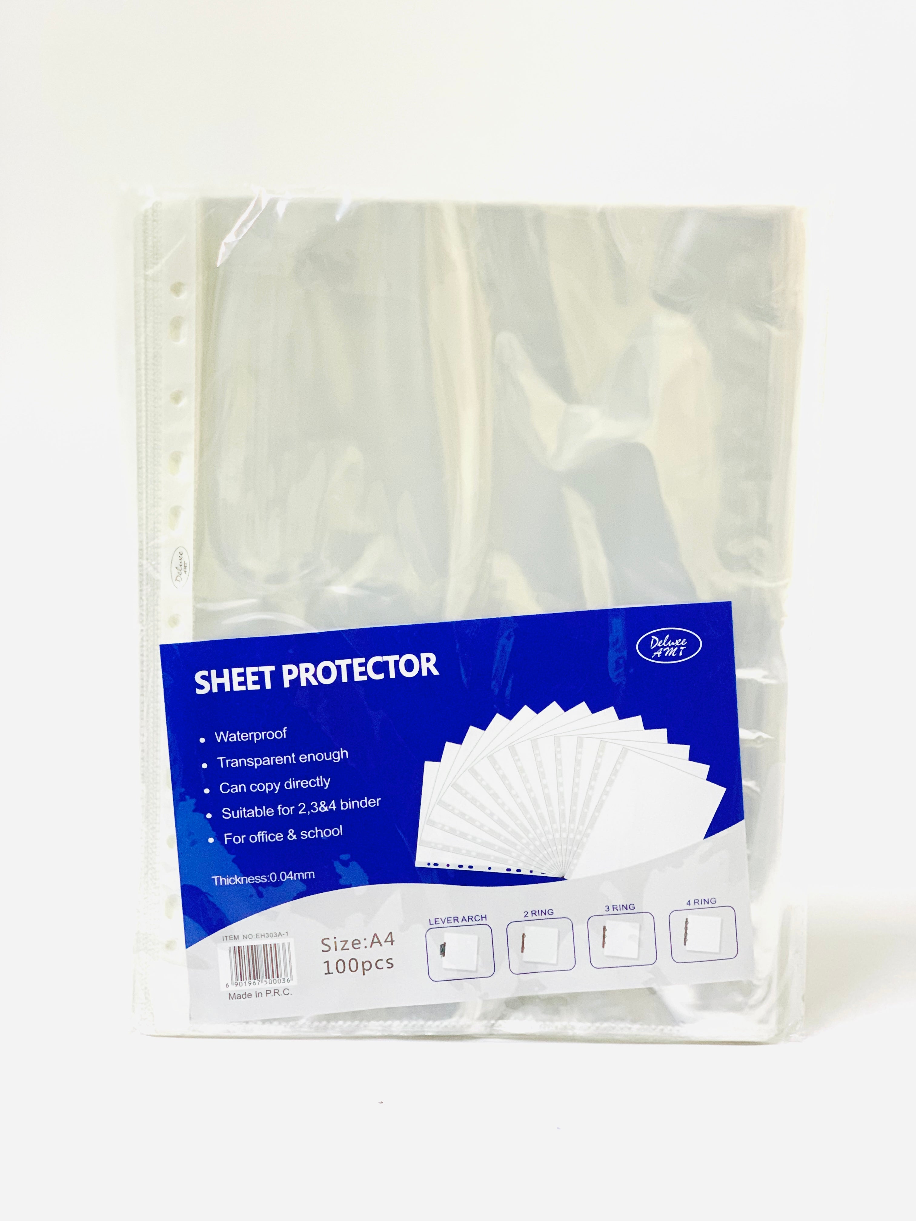 DELUXE AMT SHEET PROTECTOR 40 MICRON 100PCS – AL NAHAR STATIONERY