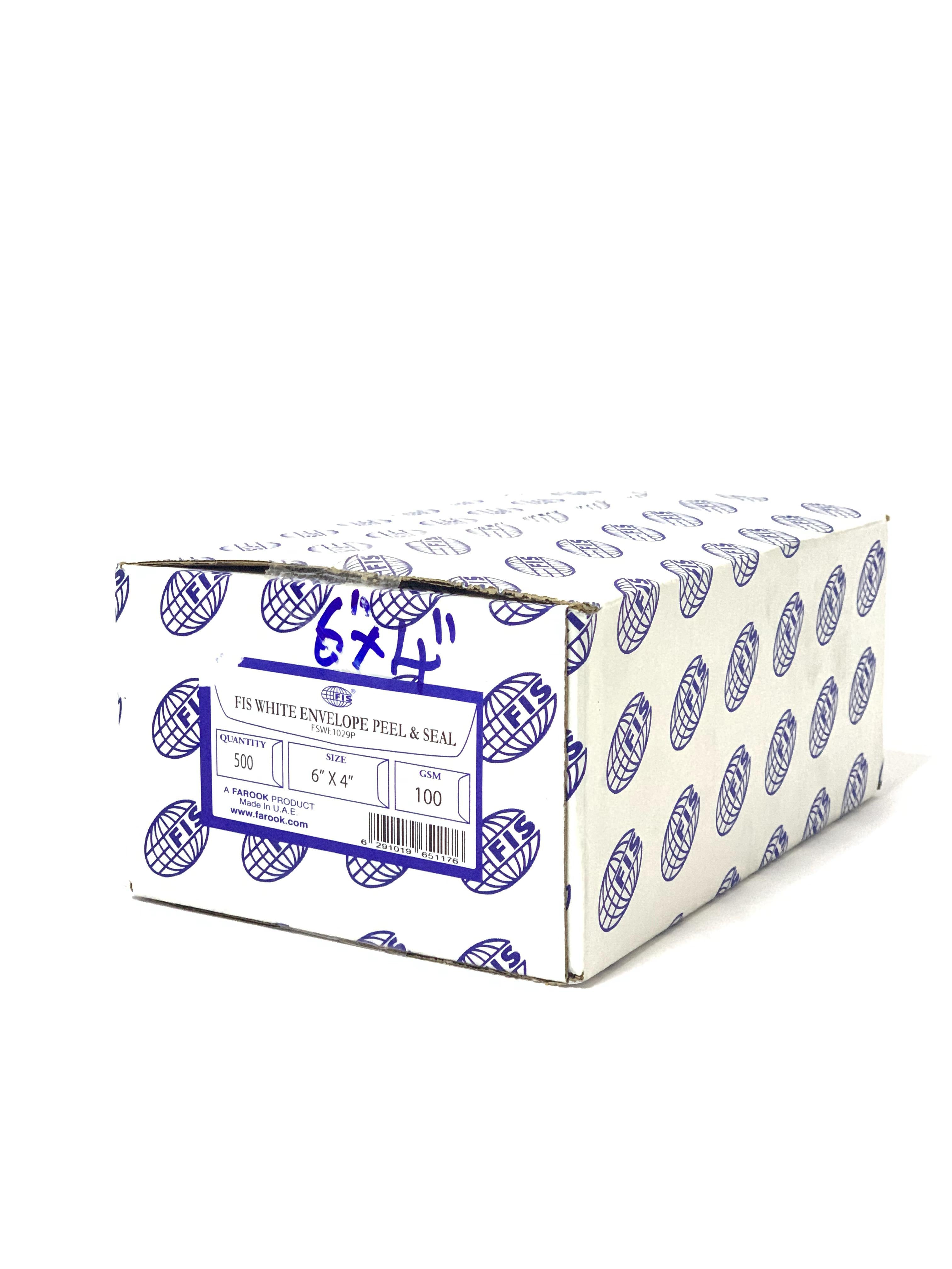 FIS 6X4 ENVELOPE FULL BOX WHITE 500 PCS – AL NAHAR STATIONERY