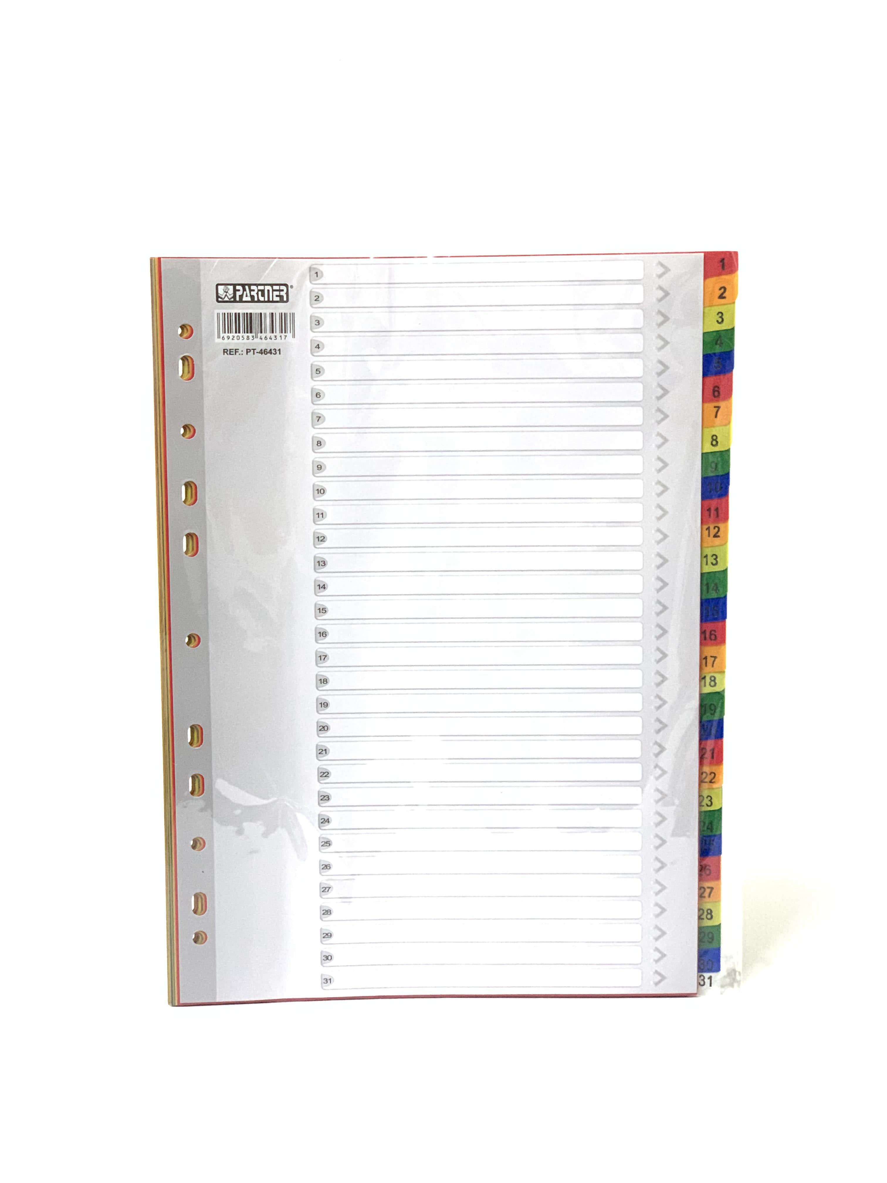 Divider 1-31 with number Colour Pvc A4 – AL NAHAR STATIONERY