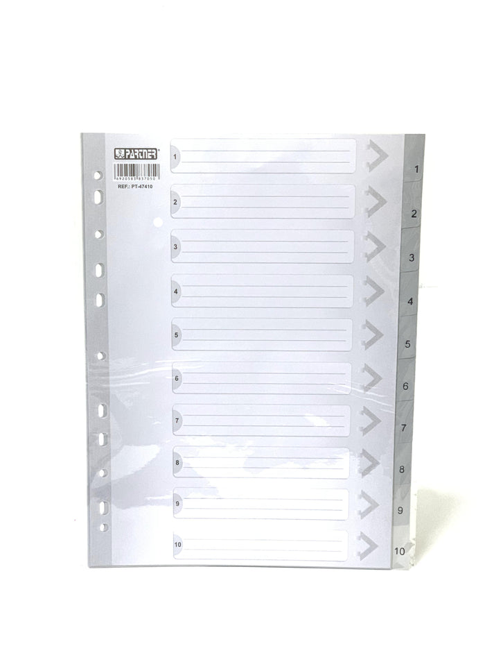 Modest Divider 1-10 grey Colour Pvc A4 – AL NAHAR STATIONERY