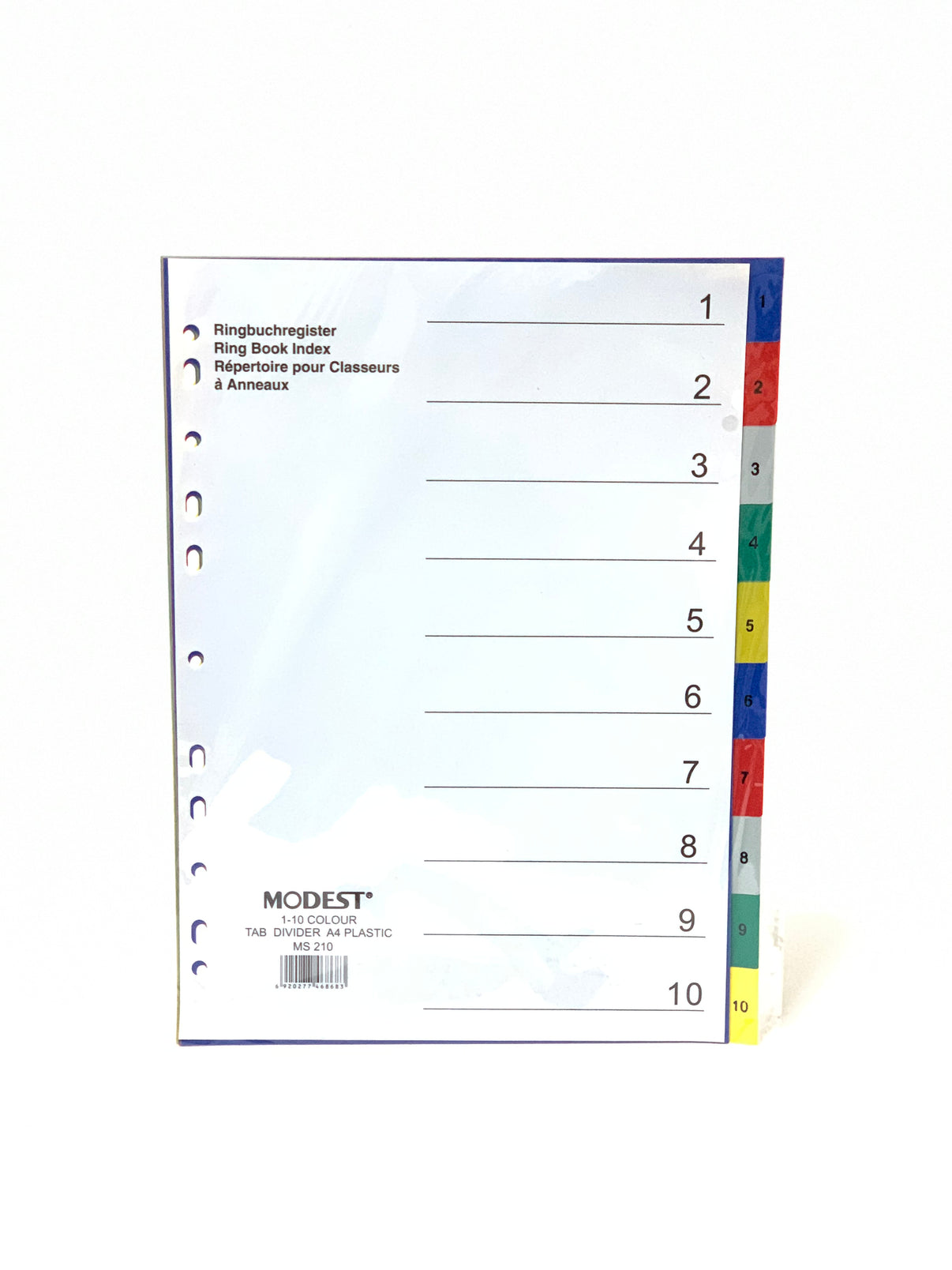 Modest Divider 1-10 numbers Colour Pvc A4 – AL NAHAR STATIONERY