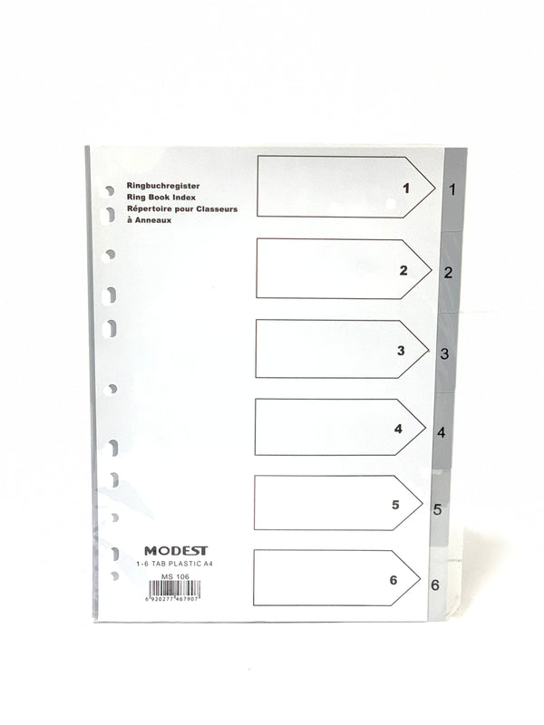 Divider 6 GREY Colour Pvc A4 – AL NAHAR STATIONERY