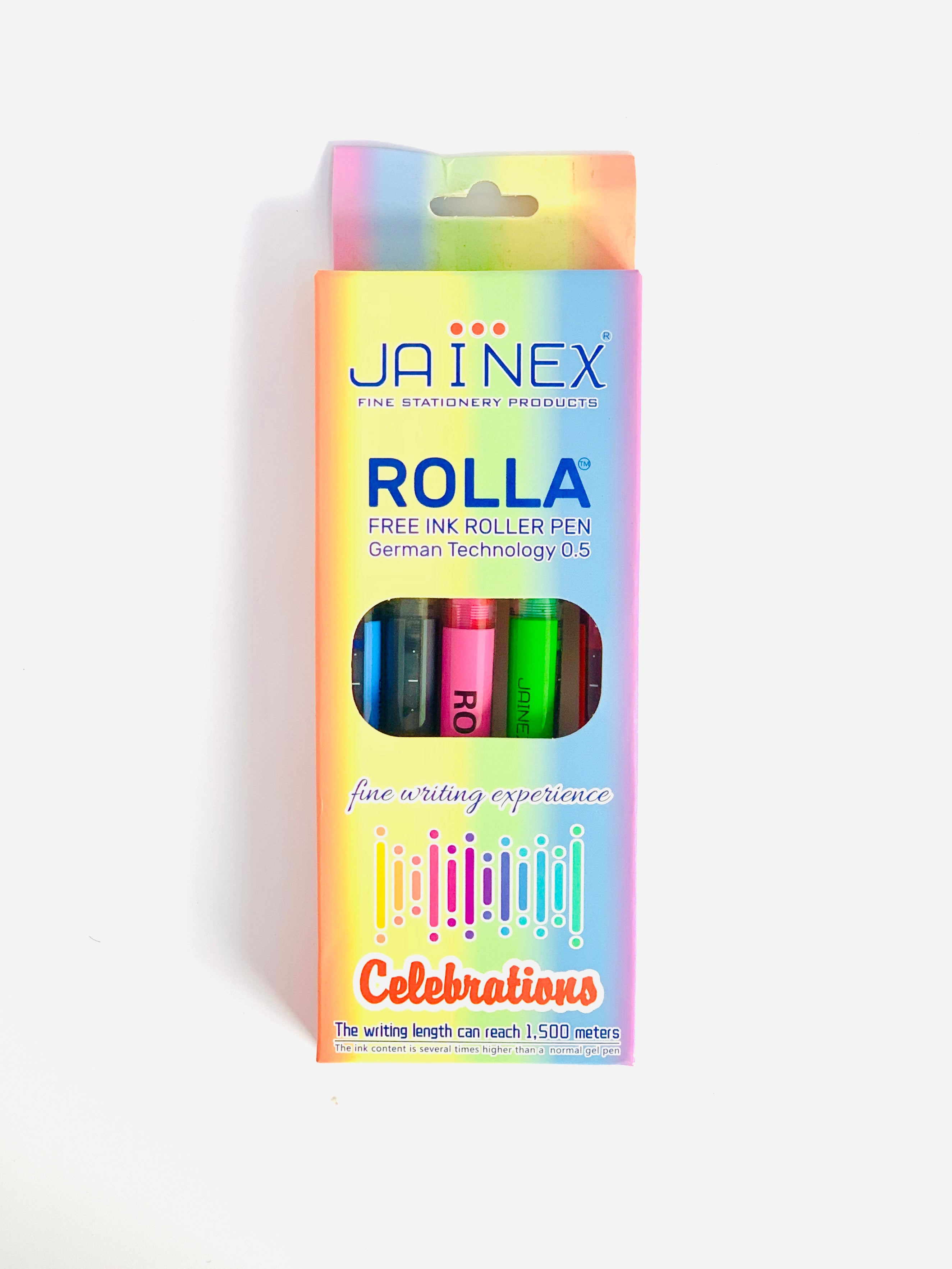 JAINEX FINE ROLLER INK PEN 1X5 COLOURS – AL NAHAR STATIONERY